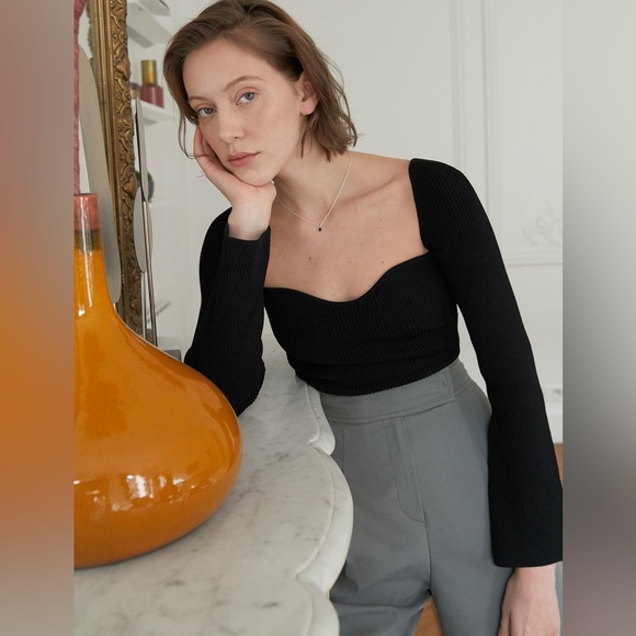 Pixie Market | Tops | Pixie Market Chiara Knit Bustier Top In Black ...